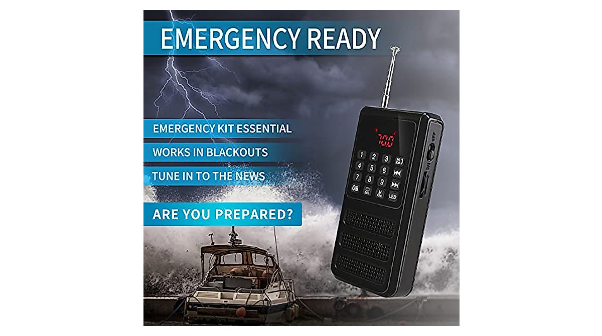 Portable Digital AM/FM Radio - Mini, Bluetooth & Rechargeable