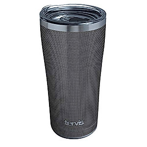 Tervis 1351422 Carbon Fiber Pattern Stainless Steel Insulated Tumbler with Clear and Black Hammer Lid, 20oz, Silver