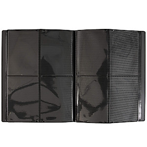 Monster 4 Pocket Trading Card Binder - Matte Black Album, Anti-Theft & Anti-Drop TCG Protection w Side Loading Padded Pockets, Double Sided, Holds 160 Cards, For Sports, Gaming, Kpop, Christmas Gift