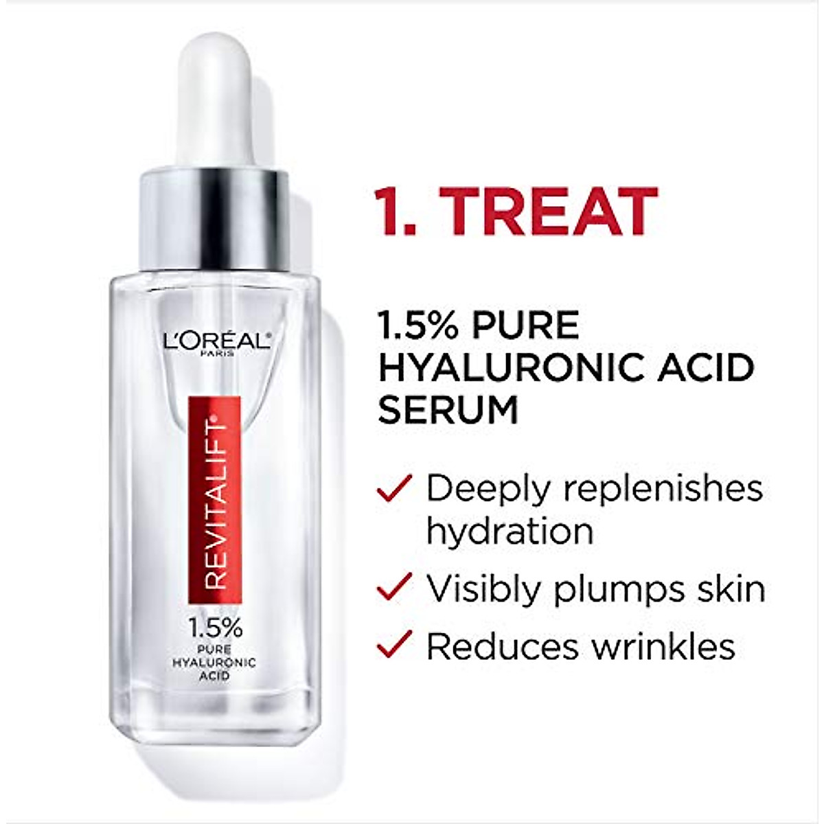 L'Oreal Paris Revitalift Triple Power Anti-Aging Face Moisturizer & Hyaluronic Acid Face Serum, Paraben & Fragrance Free Regimen Kit, 2 Count