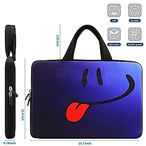 iColor Smile 14 15 15.4 15.6 inch Laptop Handle Bag Computer Protect Case Pouch Holder Notebook Sleeve Neoprene Cover Soft Carring Travel Case for Dell Lenovo Toshiba HP Chromebook ASUS Acer ICB-05