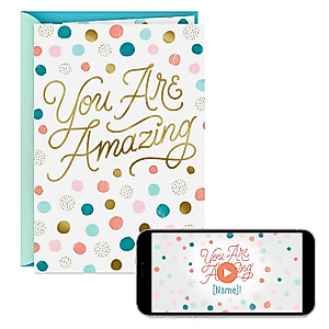 Hallmark Personalized Video Birthday Card, You Are Amazing (Record Your Own Video Greeting)