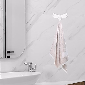 Cabilock 3 Sets Dragonfly Hook Cartoon Wall Hook Coat Hanger Animal Wall Hooks Dragon Fly Coat Hook Decorative Coat Hook Outdoor Decor Key Hanging Hook Hang Towel Clothes Wrought Iron White