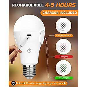 BoRccdit Battery Operated Light Bulb with Remote Control 1800K