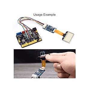 waveshare for Raspberry Pi/Arduino/STM32, 1.51" Transparent OLED Screen with Expansion Board, 128x64 Pixels Light Blue Color Display,3.3V / 5V Voltage Embedded Chip, SPI/I2C Interfaces