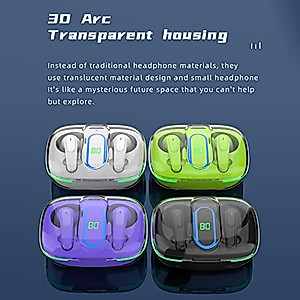 Wireless Bluetooth Earbuds, in-Ear Noise Reduction Bluetooth Earphones, Built-in Mic, Smart Waterproof Sport Headphones for iOS Android, with Digital Display Case