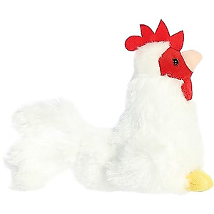 Aurora® Adorable Mini Flopsie™ Chicken Stuffed Animal - Playful Ease - Timeless Companions - White 8 Inches