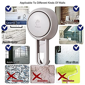 LEVERLOC Chrome Suction Cup Soap Dish Shower Caddy with 4 Hooks Suction Cup Shower Shelf One Second Installation Hanging Shower Rack Removable & Reusable for Shower Bathtub Kitchen