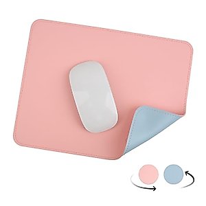 YXLILI Mouse Pad, Dual-Sided PU Leather Mouse Mat, Waterproof Ultra Smooth Mousepads with Stitched Edge Computer Mouse Pads for Gaming Office Work Home