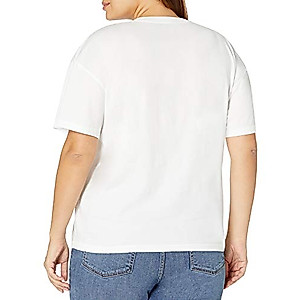 The Drop Women's Lydia Short Sleeve Loose Drop Shoulder Jersey T-Shirt , White, S