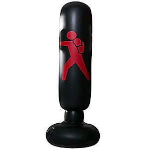 Inflatable Free Standing Punching Bag, Heavy Training Bag, Adults Teenage Fitness Sport Stress Relief Boxing Target (Black)