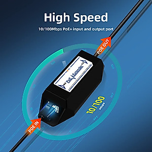 PX101 30W PoE Extender 10/100Mbps PoE Repeater Comply with IEEE802.3af/at Extend PoE Devices 328ft Like Access Points, VOIP, Network Camera
