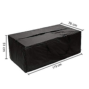 Ihomepark Extra Large Patio Cushion Cover, 68 x 30 x 20 inch Black Outdoor Furniture Seat Cushion Storage Bag, Water Resistant Rectangle Oxford Fabric Bag
