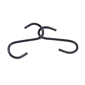 Meprotal 50pcs S Hooks 1.7inch, Black Mini Ornament Hooks Iron Hooks Hanger Small S Hooks for Hanging Jewelry Kitchenware Plants