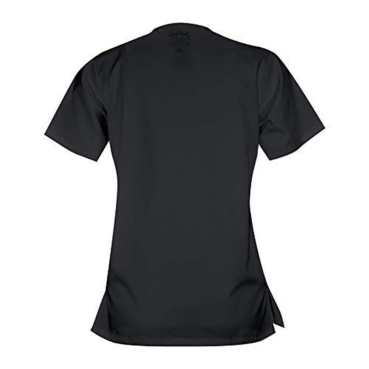 Womens V-Neck SNAP Closure Scrub TOP with Short Sleeves Size L Pewter