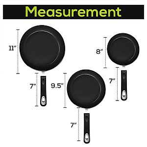 Utopia Kitchen 1 Quart & 2 Quart Nonstick Saucepans with Glass Lids & along with 8” 9” & 11” Nonstick Frying Pan - Induction Bottom - Multipurpose Use for Home Kitchen or Restaurant - Grey-Black