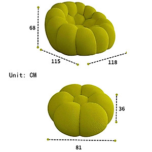 GJFGJQAO 47" Lazy Floor Sofa, Upholstered Bubble Single Floor Sofa, Ultra Comfy Fireside Sofa Chair, Single Leisure Chair Bring Footstool, Living Room Home Football Sand Desi 2