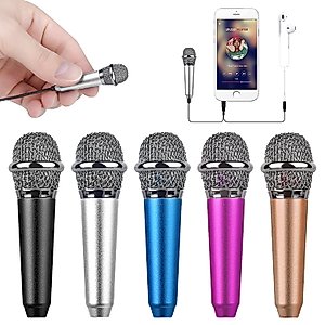 Uniwit Mini Portable Vocal/Instrument Microphone for Voice Video Recording Singing,Vlogging, Podcasting, Tiny Microphone for iPhone Android Phone Computer Latop Notebook Tablet iPad(Silver)