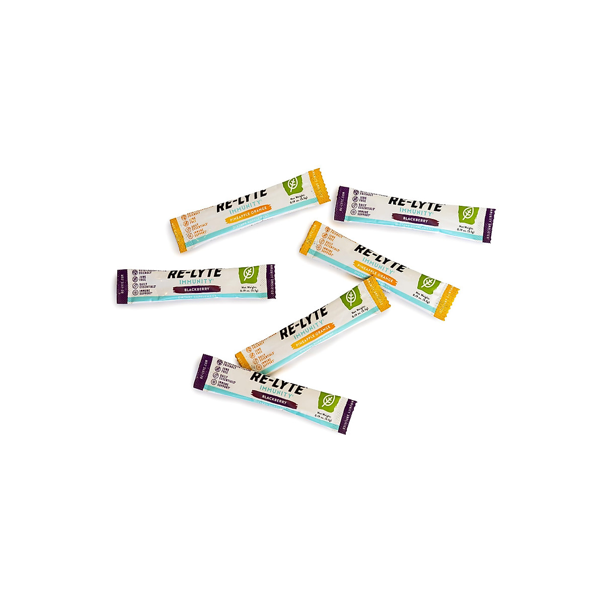 REDMOND Re-Lyte Immunity, Stick Bundle (3 BlackBerry Sticks, 3 Pineapple Orange Sticks)