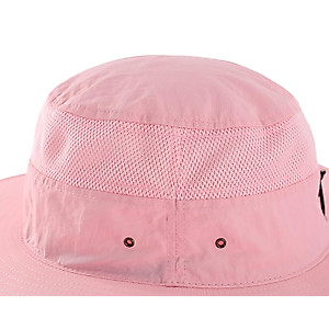 Home Prefer Womens Sun Hat Lightweight Mesh Bucket Hat UPF50+ Wide Brim Sun Protection Caps Pink