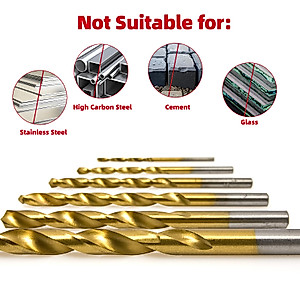 ZKH 120-Piece HSS Titanium Twist Drill Bit Set for Metal & Wood - High-Speed Steel Bits for Steel, Aluminum, Copper, Brass, Bronze - Round Shank Drill Bits for Precision Drilling