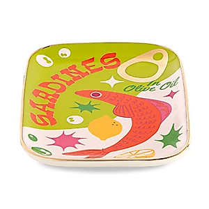 ban.do Novelty Trinket Tray, Ceramic Jewelry Dish, Small Decorative Tray for Keys or Decor, Cute Catchall Tray, Sardines