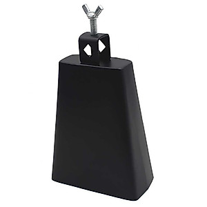 Cowbell Drum Cencerro,Plastic Cow Bell,Latin Percussion Cowbell 6 Inch Metal Cowbell Noise Maker with Handle for Drumset Kit Percussion Come with Stick Black Cow Bells Cowbell Drum Musical Cow Bell