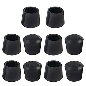 Chair Leg Floor Protectors,20mm 3/4 Inch Anti Slip Rubber Table Chair Leg Caps,Black, Fit Round Diameter 0.74"~0.79", 10 Pack