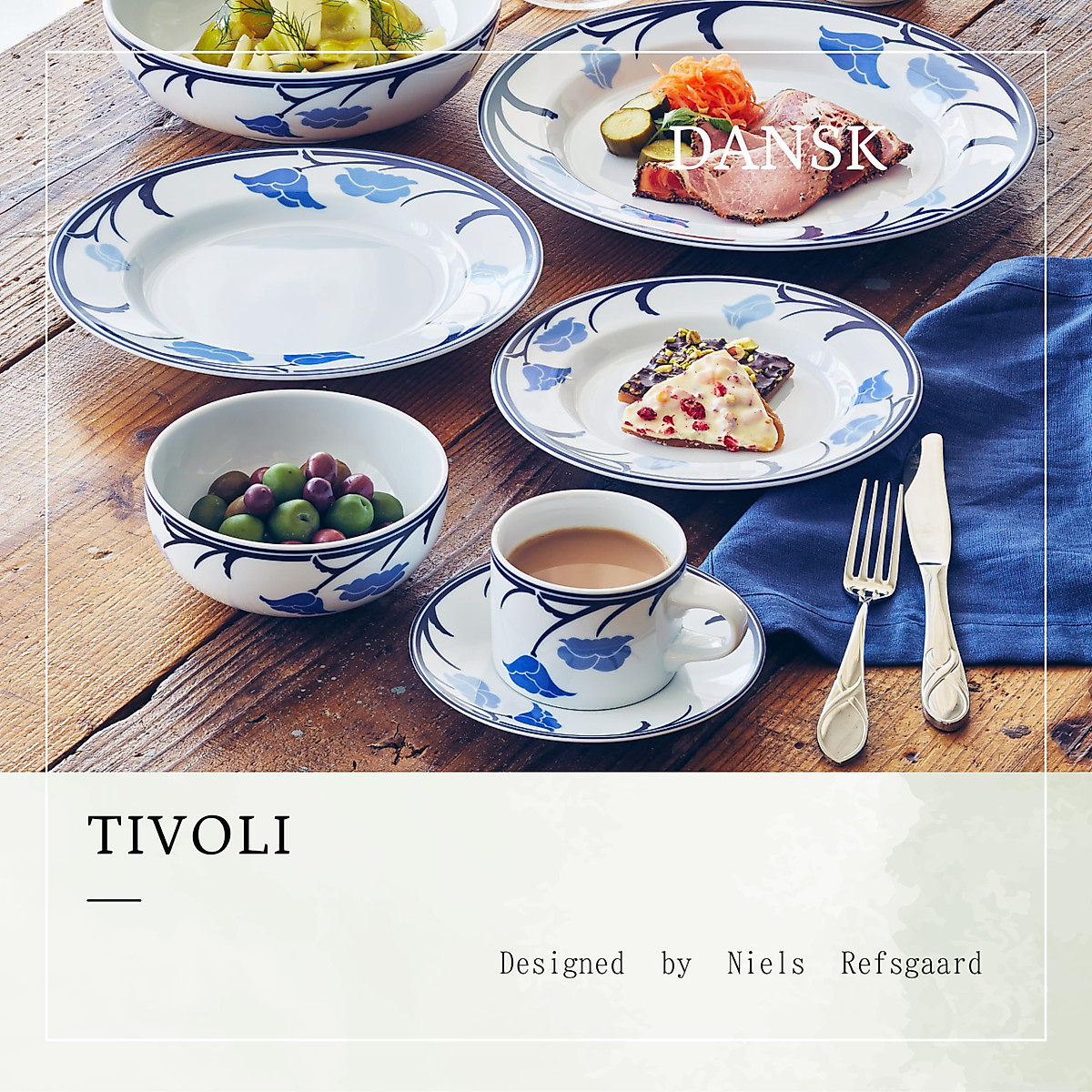 DANSK TH832070BL Chiboli Pasta Ball, Capacity: 32.6 fl oz (980 ml), Microwave, Oven and Dishwasher Safe