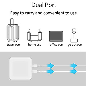 iPhone 13 14 Fast Charger [Apple MFi Certified] 35W Dual USB C Port Compact Power Adapter Foldable Wall Charger Block with 2Pack 6FT USB C to Lightning Charging Cable for iPhone14/13/12/11Pro Max/XR/8