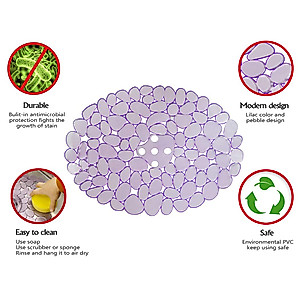 PVC Sink Mat Pad ECO-Friendly Kitchen Sink Protector Mat, Oval, 12"X15" (Lavender)