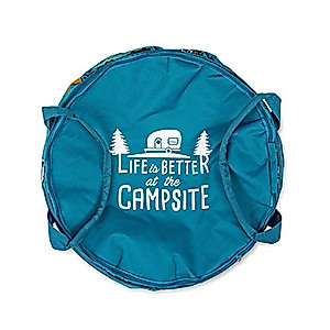 Camco Life is Better at The Campsite Pop-Up Utility Container | 18 x 24-inch | A Compact Size for Multi-Purpose Use | Sketched RVs and Trees Pattern (42987)