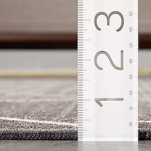 Well Woven Non-Slip Rubber Back (5' x 7') Diamond Lattice Print Grey Thin Pile Machine Washable Indoor Outdoor Area Rug