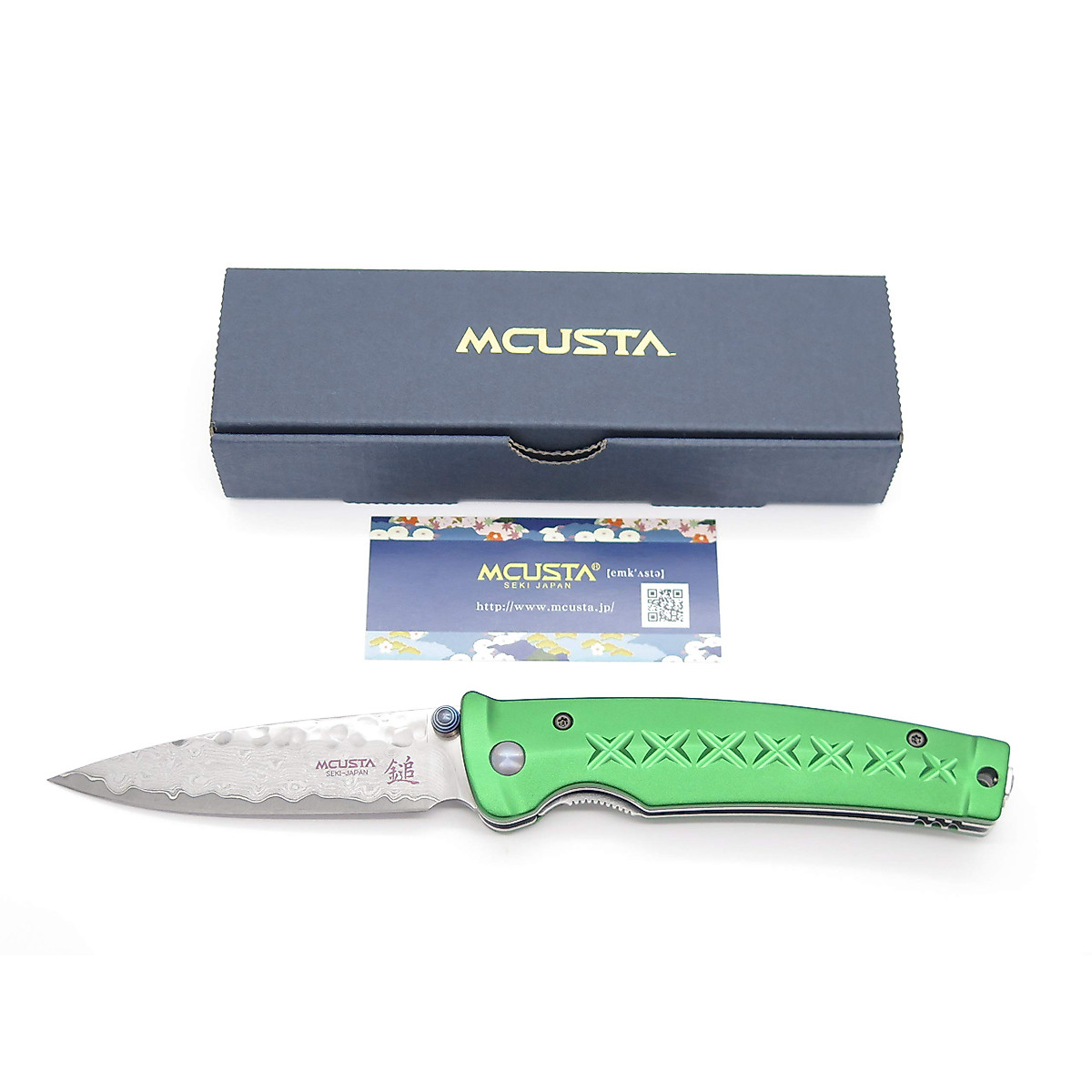 Mcusta Seki Japan MC163D Green Japanese Bushi Sword VG-10 Damascus Folding Knife