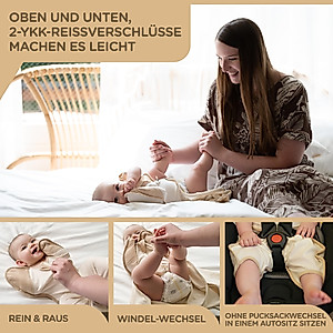 CCOCCOZAM Swaddle, Organic, Ivory, Small, 0-3 Months, 7-13 lbs, Transition Baby Sleep Sack, Dramatically Better Sleep