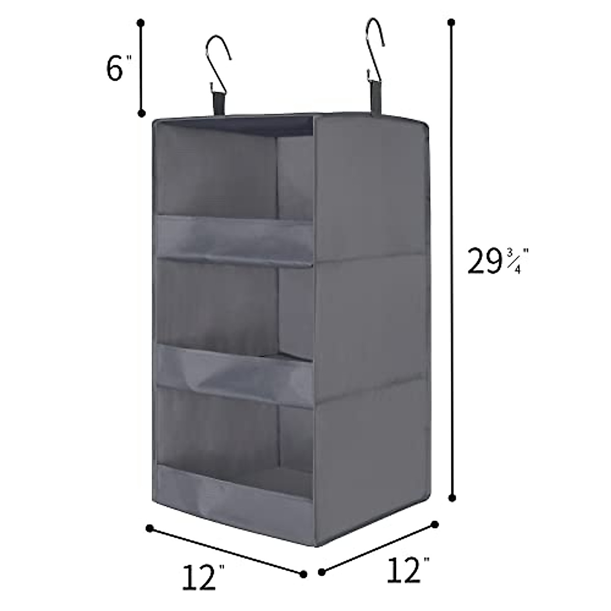 GRANNY SAYS Bundle of 1-Pack Hanging Closet Organizers and Storage & 2-Pack Lidless Storage Bins with Metal Frame