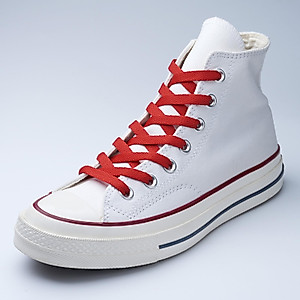 Handshop Flat Shoelaces 5/16" - Shoe Laces Replacements For Sneakers and Athletic Shoes Boots Red 160cm