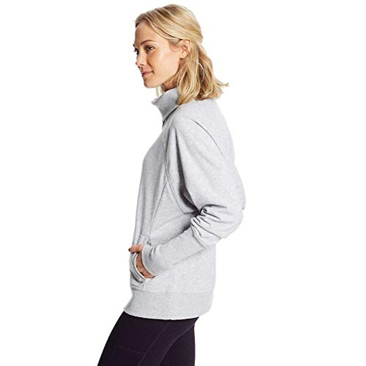 C9 Champion womens Long Sleeve French Terry Top Yoga Shirt, Heather Gray, Large US