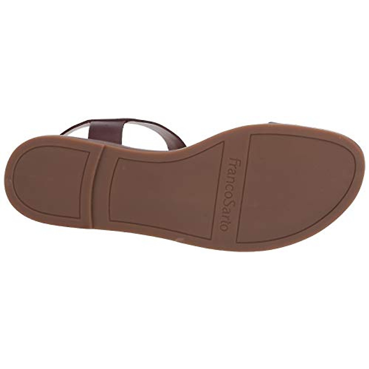 Franco Sarto Womens Glenni Ankle Strap Flat Sandals, Dark Brown, 8.5