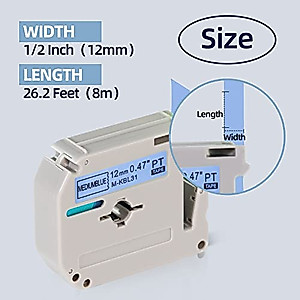 6 X Color Label Maker Refills Replacement for Brother Labels P-Touch M Label Maker Tape Compatible with Brother M Tape PT-M95 PT-90 PT-70 PT-65 PT-85 Label Maker，0.47'' x 26.2Ft…