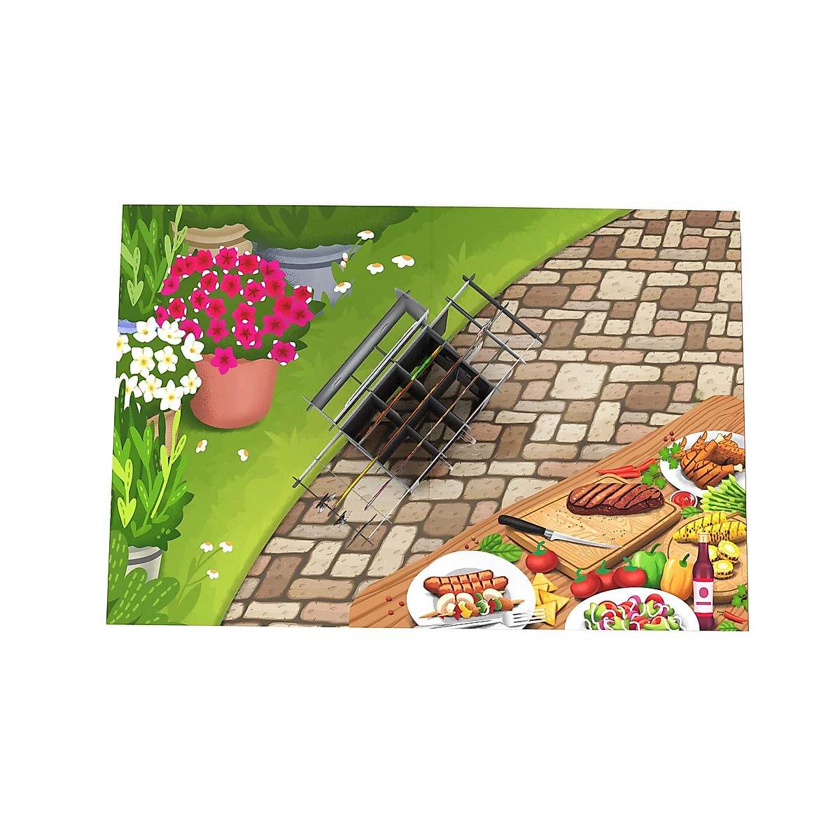 Liif BBQ Grill 3D Greeting Fathers Day Card, Pop Up Fathers Day Card, Birthday Card For DAD, Men, Husband, Brother, Boss, Friendship | With Message Note | Size 8 x 6 Inch