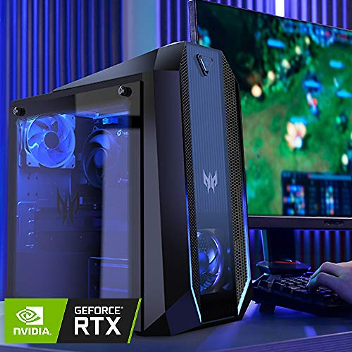 Acer Predator Orion 3000 PO3-630-UR12 Gaming Desktop | 11th Gen Intel Core i7-11700F 8-Core CPU | NVIDIA GeForce RTX 3060Ti | 16GB DDR4 | 1TB NVMe M.2 SSD | Intel Wi-Fi 6 AX201 | RGB Keyboard & Mouse