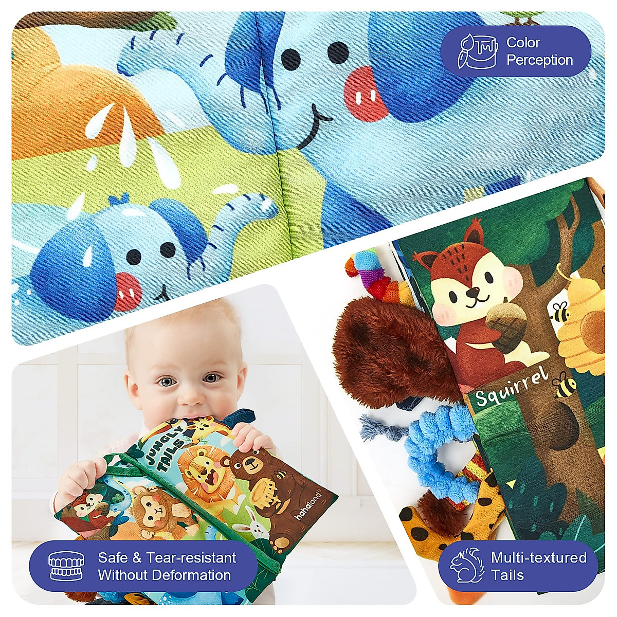 Baby Books Tummy Time Toys, Baby Toys 0-6 Months Touch Feel Soft Cloth Crinkle Books for Babies, Stroller Baby Toys 0-6 Months, Montessori Toys for Babies 0-6 Months Baby Gifts for Newborn Girl, Boys