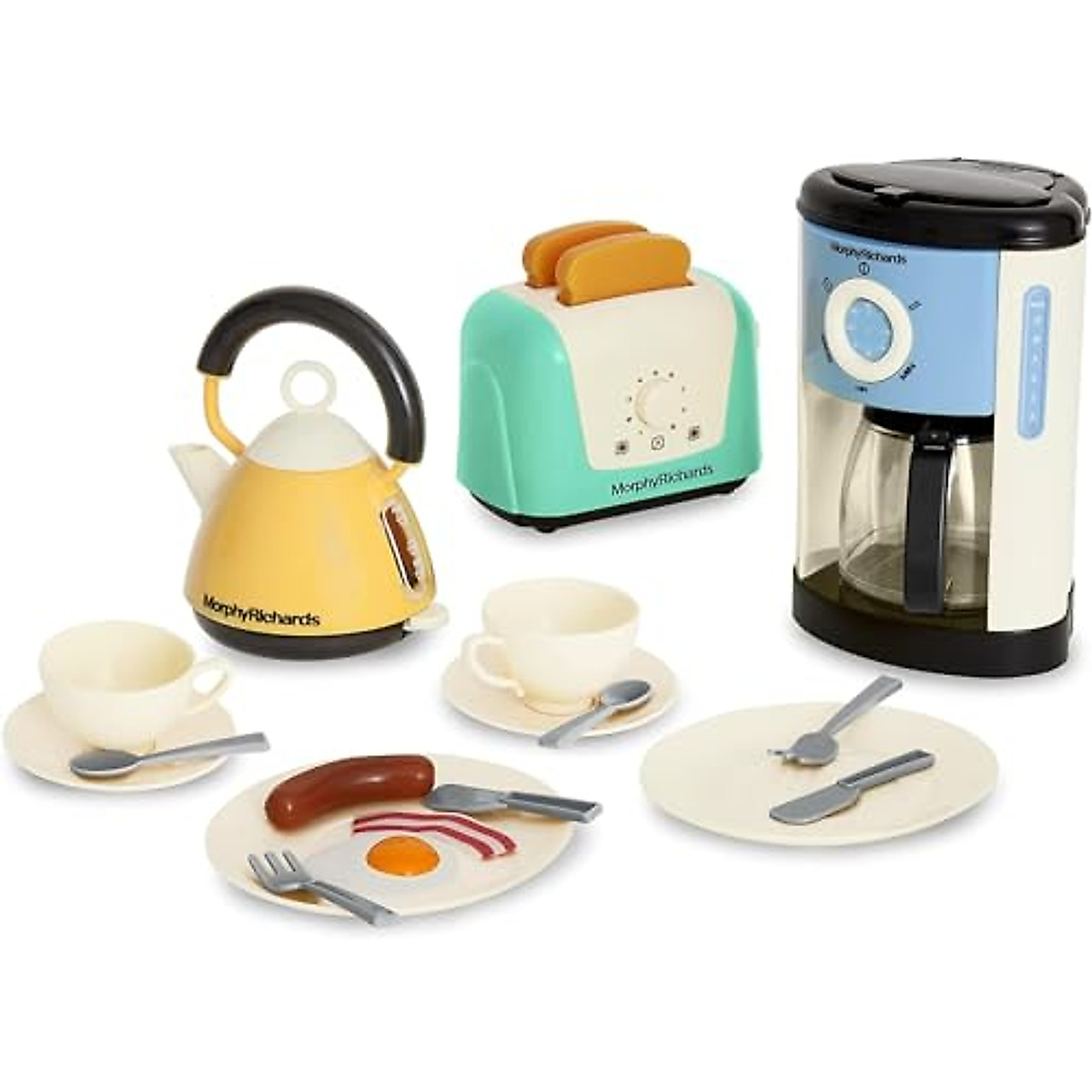 Casdon Morphy Richards Toys - Complete Kitchen Set - Toy Appliance Playset for Kids with Toaster, Coffee Maker, Kettle, Play Food & More - for Children Aged 3+
