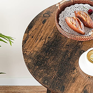 HOOBRO Bar Table, Round Pub Table, 2-Tier Bistro Table with Storage, High Top Table, Cocktail Table with Top Particleboard, for Kitchen, Living Room, Meeting Room, Rustic Brown and Black BF55BT01