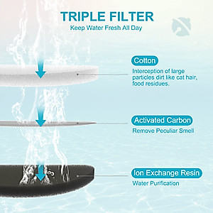 EFISDAY WF010 Cat Water Fountain, 101oz/3L Automatic Pet Water Fountain with Ultra Quiet Pump, BPA-Free, Transparent Water Dispenser for Dogs, Cats,Multiple Pets.