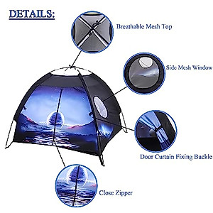 Kids Play Tent Lucky Castle Playhouse for Boys and Girls Easy Fun Dome Tent Camping Playground Pop Up Tent for Kids Indoor and Outdoor Imaginative Play Perfect Kid's Gift (World Stars)