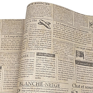 LovingWay Vintage English Newspaper Cabinet Liner 177x17.7 Inch Self-Adheive Shelf Drawer Lining PVC Paper Study Room Table Decor Yellow Journal