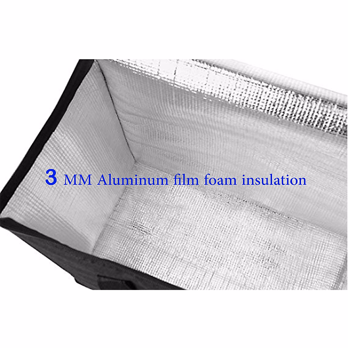 1 Click 2 Pack Insulated Reusable Grocery Bags, Extra Large, Foldable, Stands Upright, Sturdy Zipper, Washable, Reinforced Handles