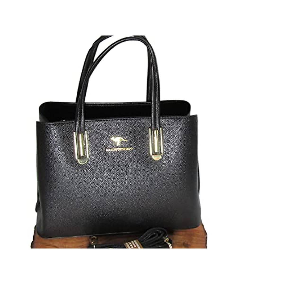 Vegan Leather Large Handbag - Durable Crossbody Shoulder Bag for Women - Top Handle Purse - Everyday Tote Shoulder Bag - BLACK